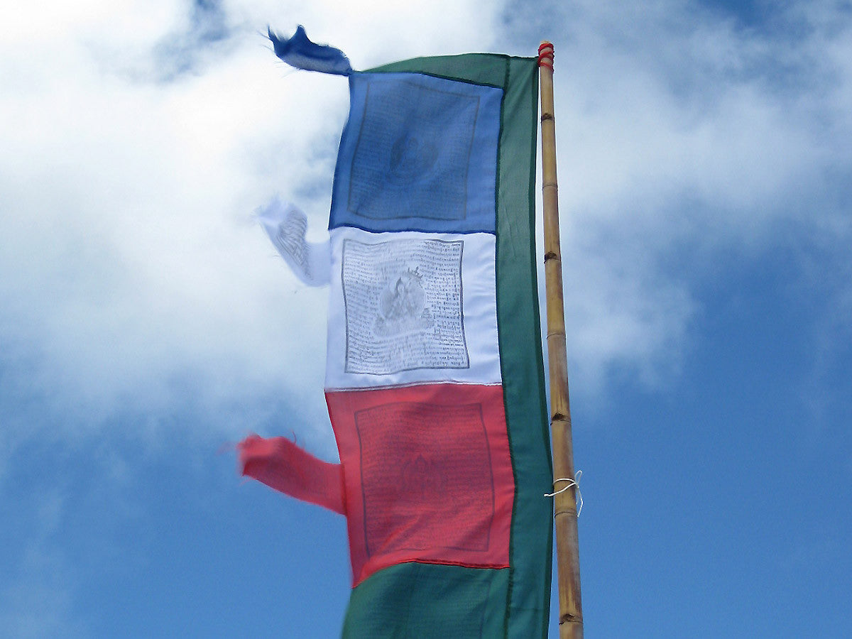 Vertical Tibetan Prayer Flags ~ Victory Over Obstacles ~ polyester wit ...